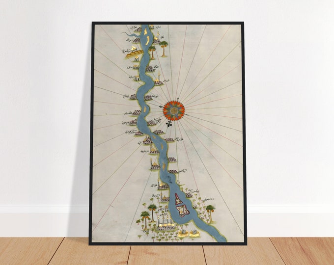 Map of the River Nile (1525 AD) From the Work of Piri Reis - Etsy