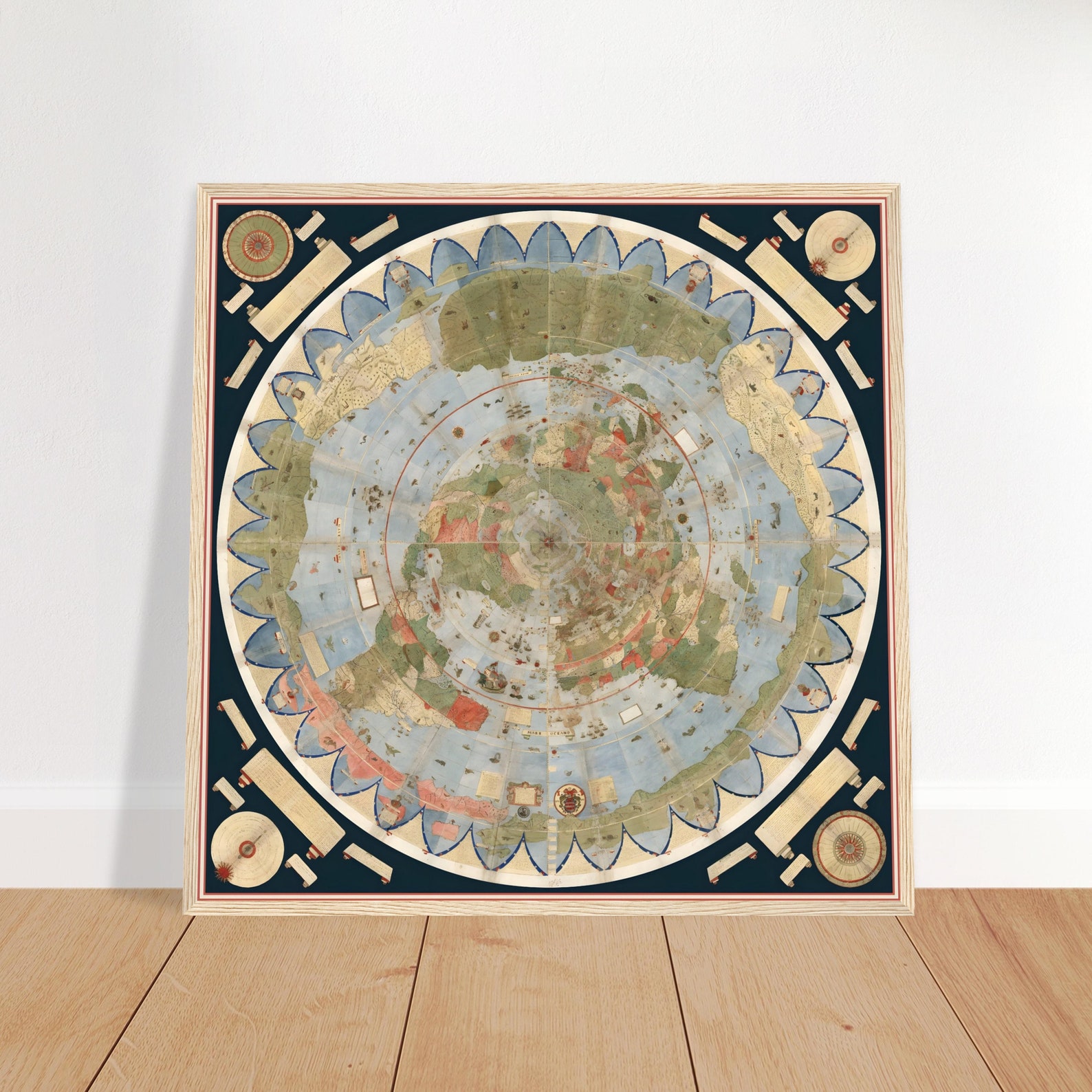 Flat Earth Map of the World (1587) Urbano Monte (museum Quality Paper ...