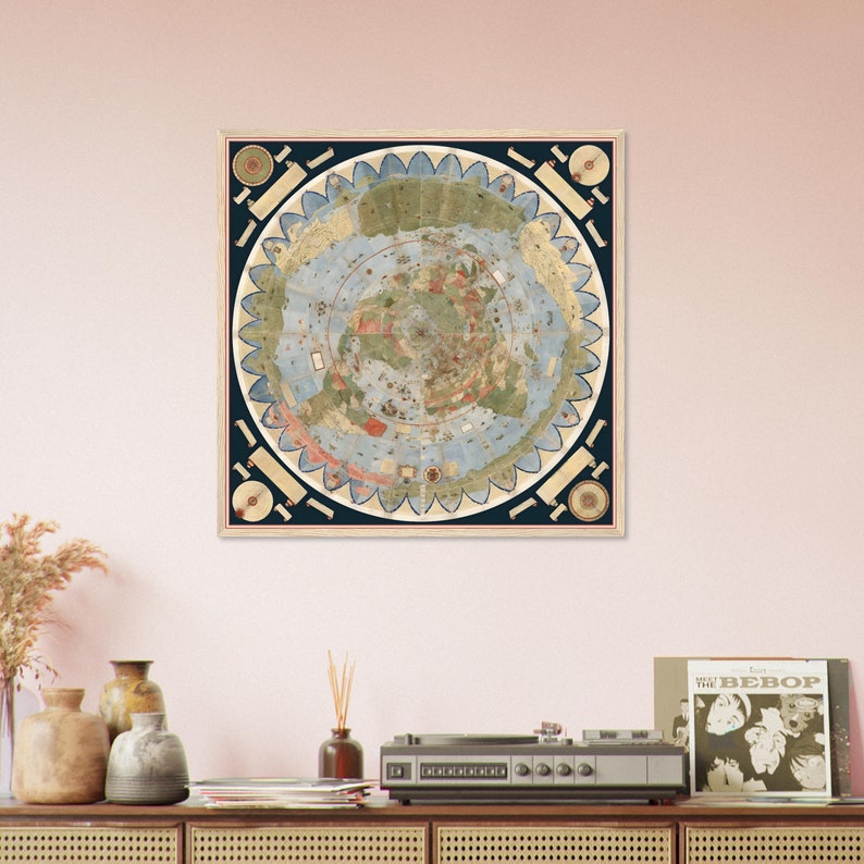 Flat Earth Map of the World (1587) Urbano Monte (museum Quality ...
