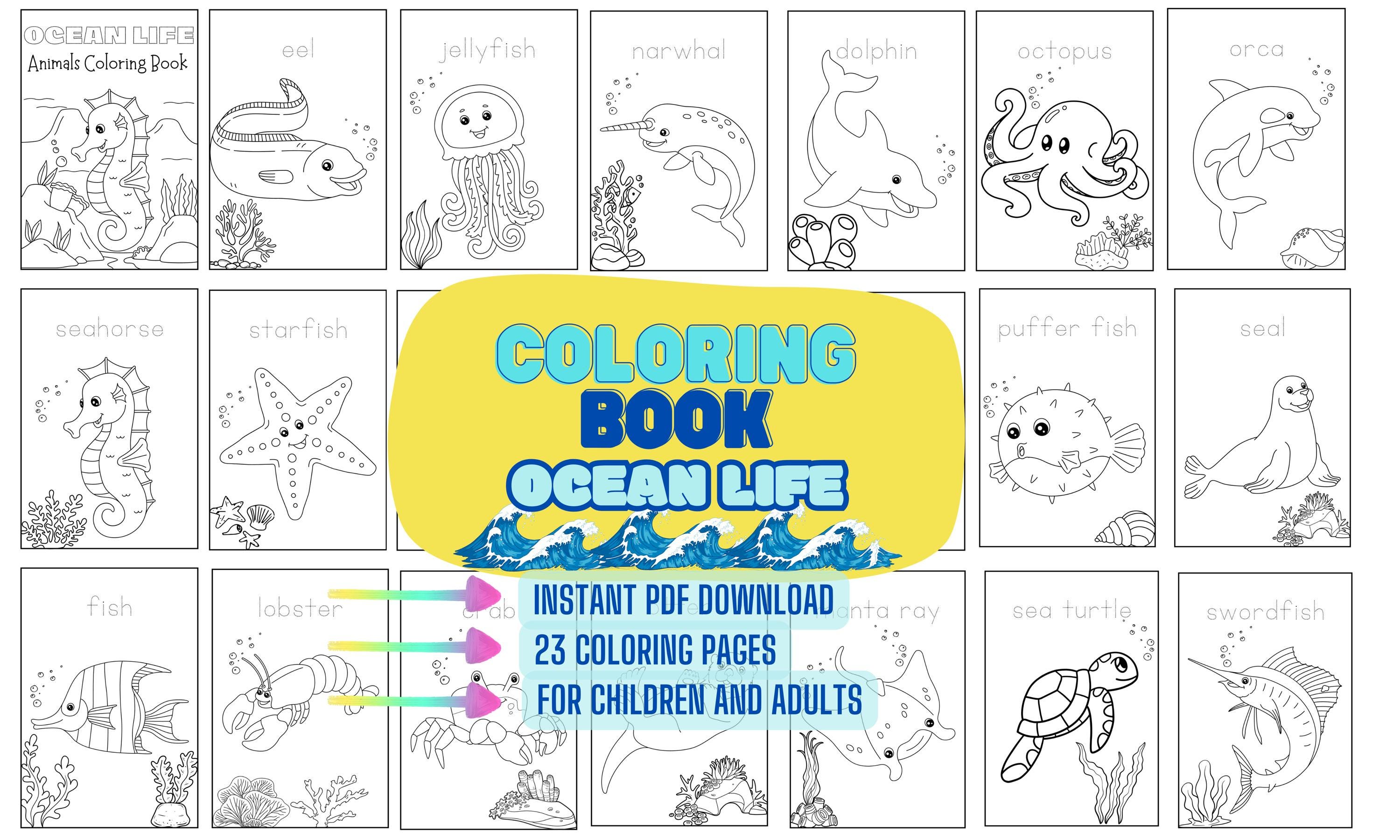 Coloring Book Ocean Coloring Book Children Coloring Book Printable ...