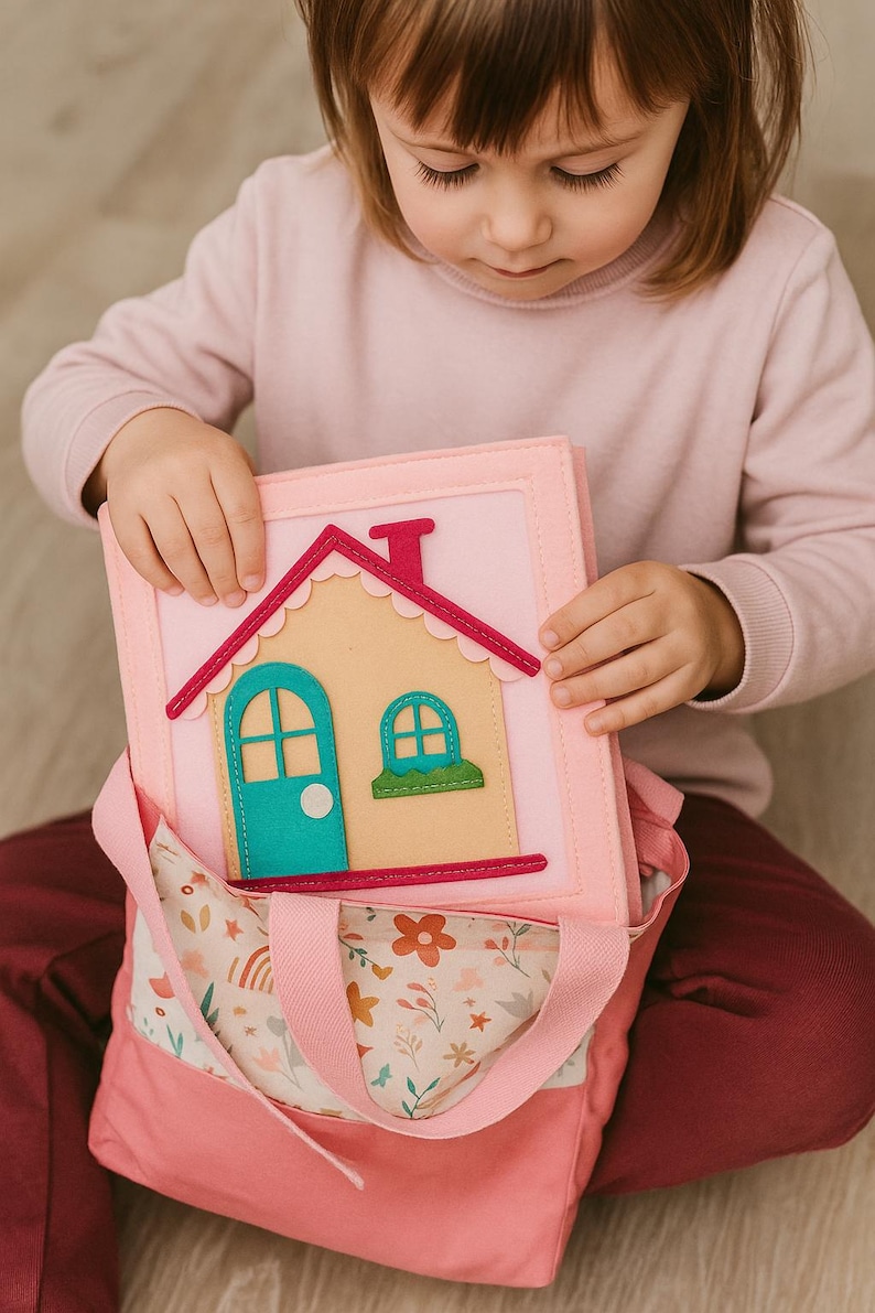 Felt Doll House Quiet Book – Handmade Montessori Busy Book for Kids ...