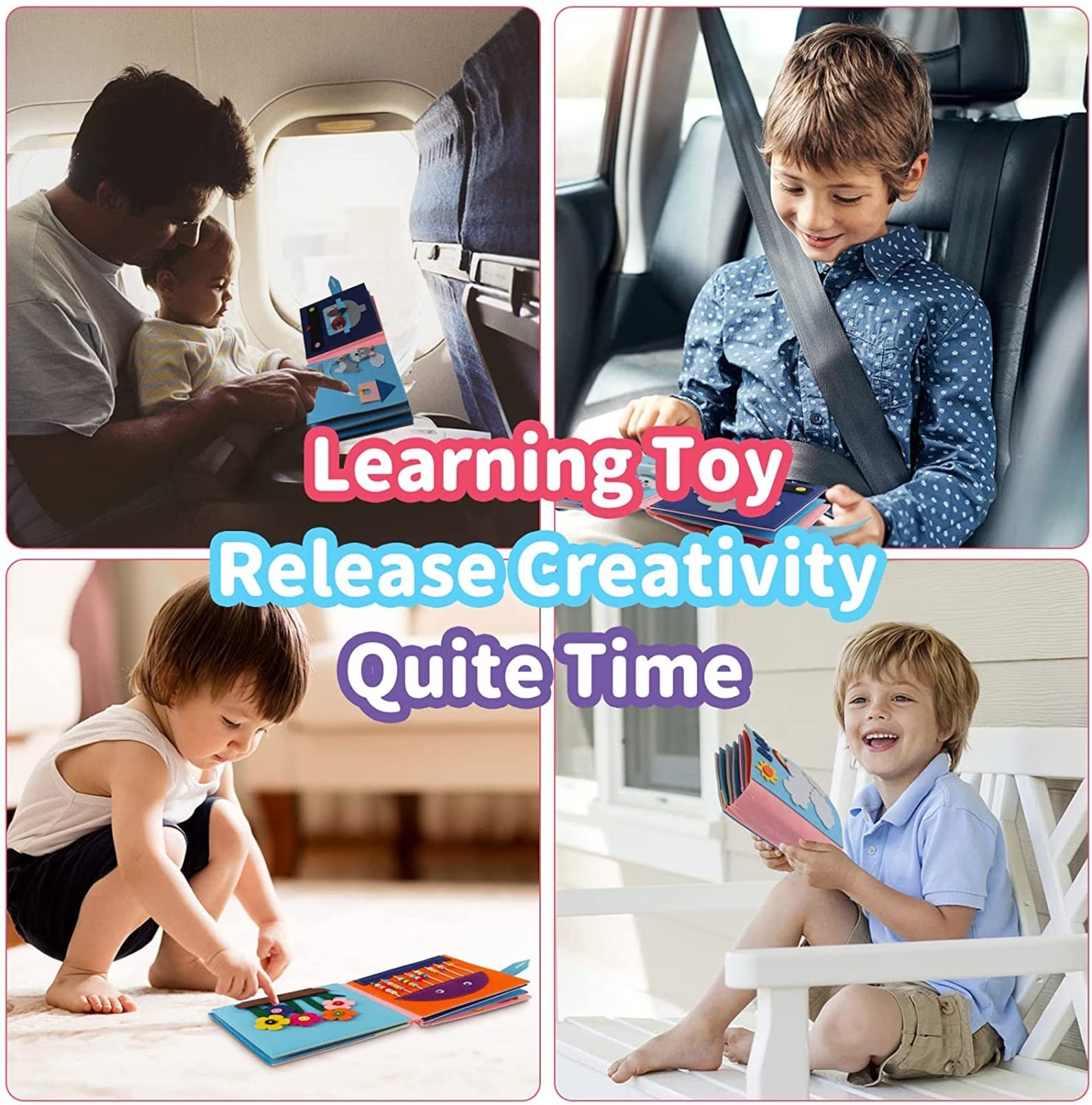 3D Quiet Book Montessori Toy, Soft Felt Busy Book Early Education With ...