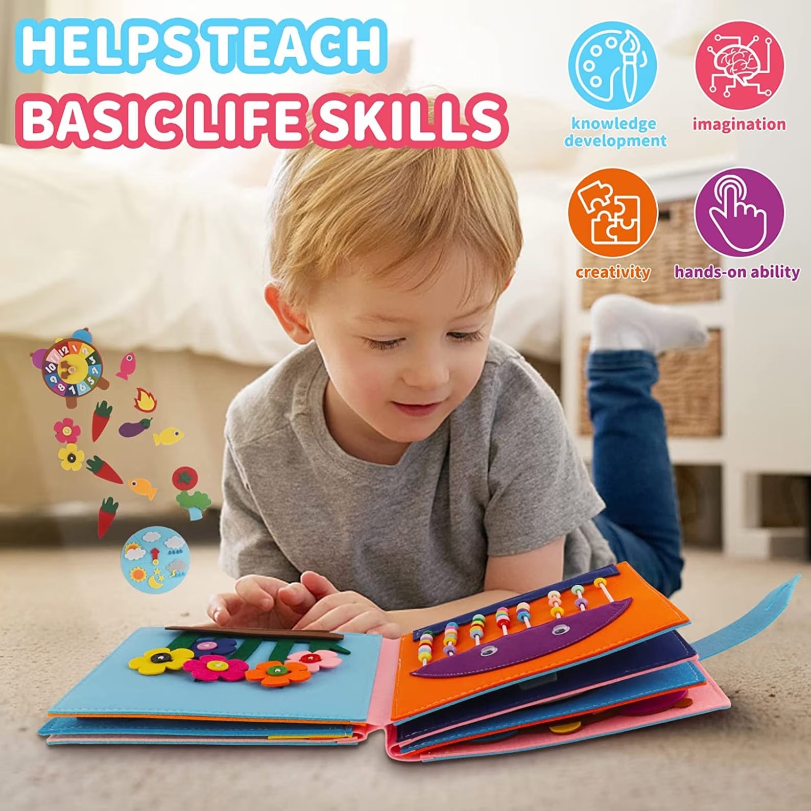 3D Quiet Book Montessori Toy Soft Felt Busy Book Early - Etsy