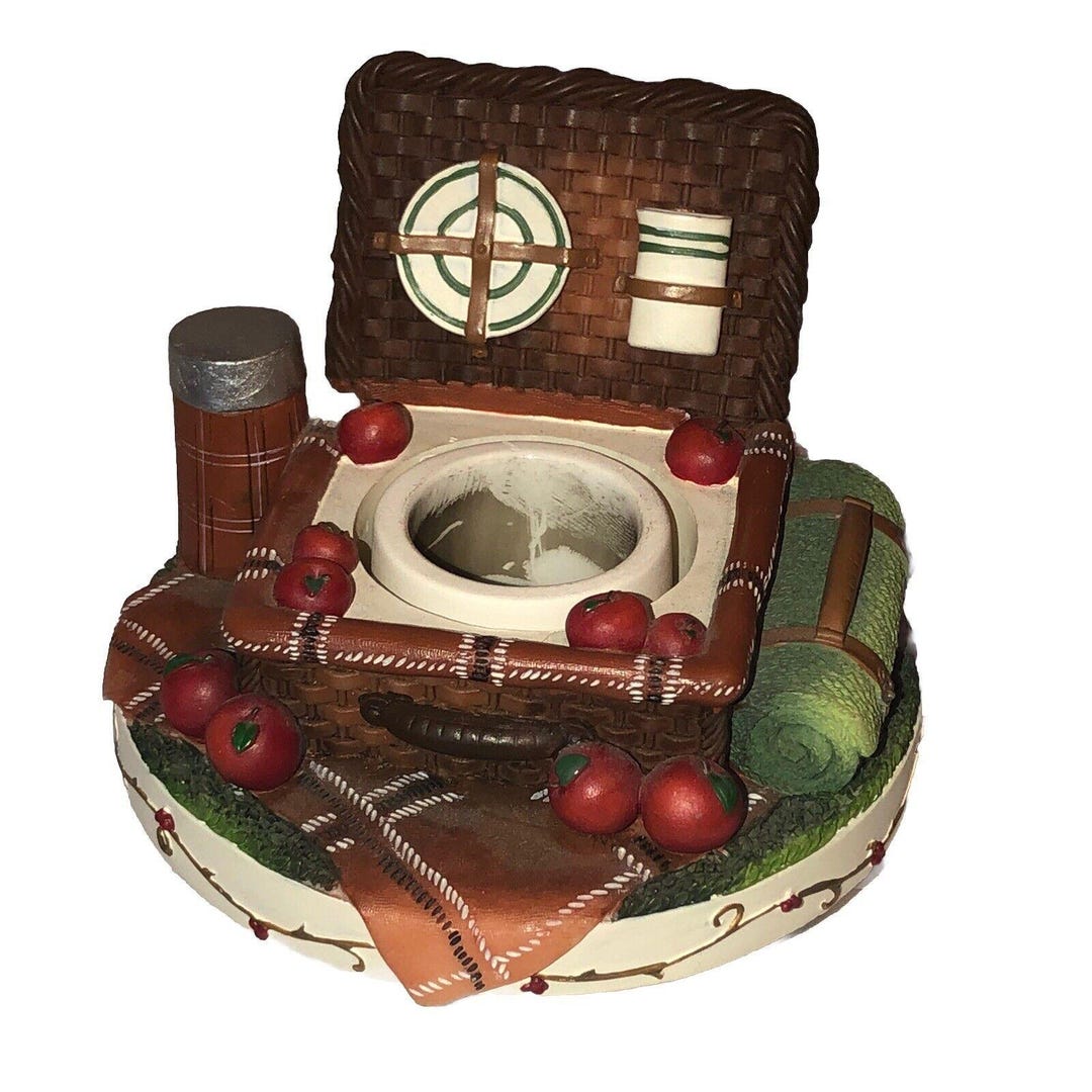 Yankee Candle Capper Fall Themed Our America Picnic Basket Apples . - Etsy