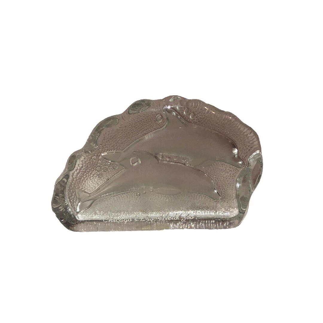 Chicago Zoo Glass Double Dolphin Paperweight Figurine - Etsy