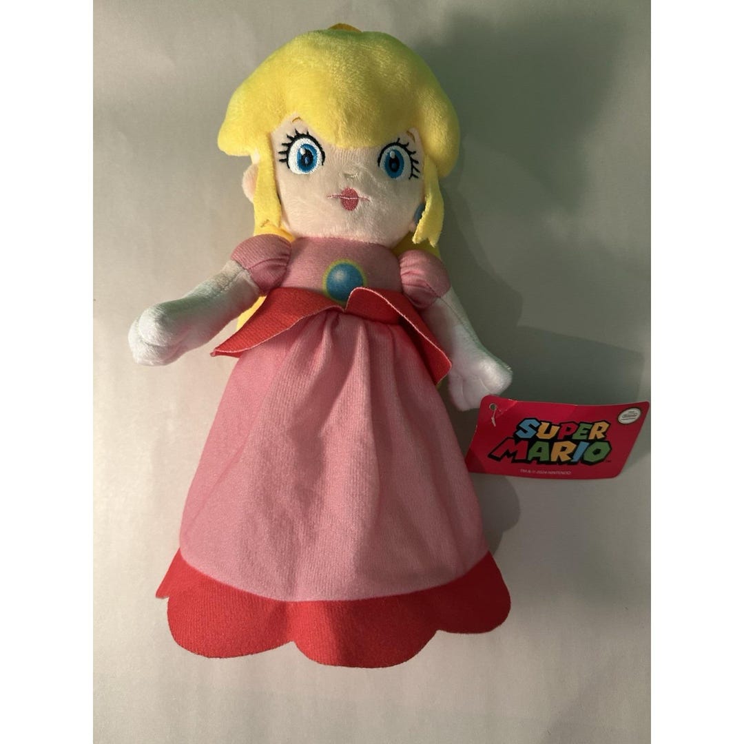 PRINCESS PEACH Nintendo Super Mario Soft Plush Doll 8.5" New. Licensed ...
