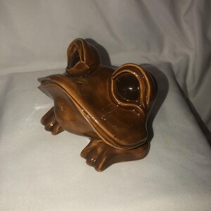 RARE Vintage Arnels Ceramic Wide Mouth Frog Figurine Brown Adorable ...