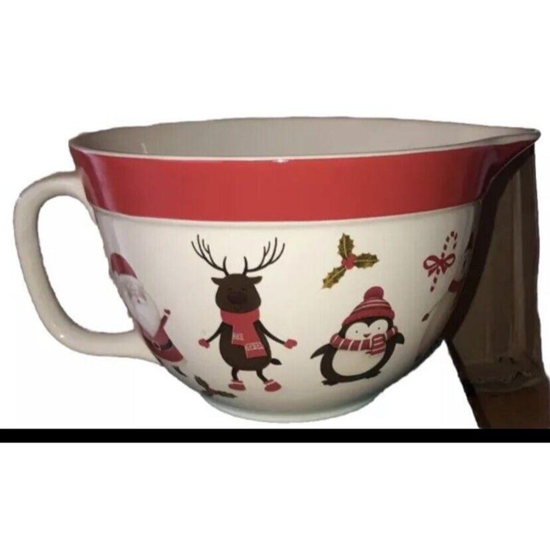 The Bake Shop Ceramic Mixing Bowl Spout Christmas Santa Plus Cute - Etsy