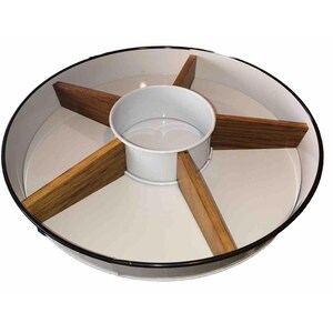Party Tray White Metal and Wood Divided Farmhouse Chic 15 Inch Great ...