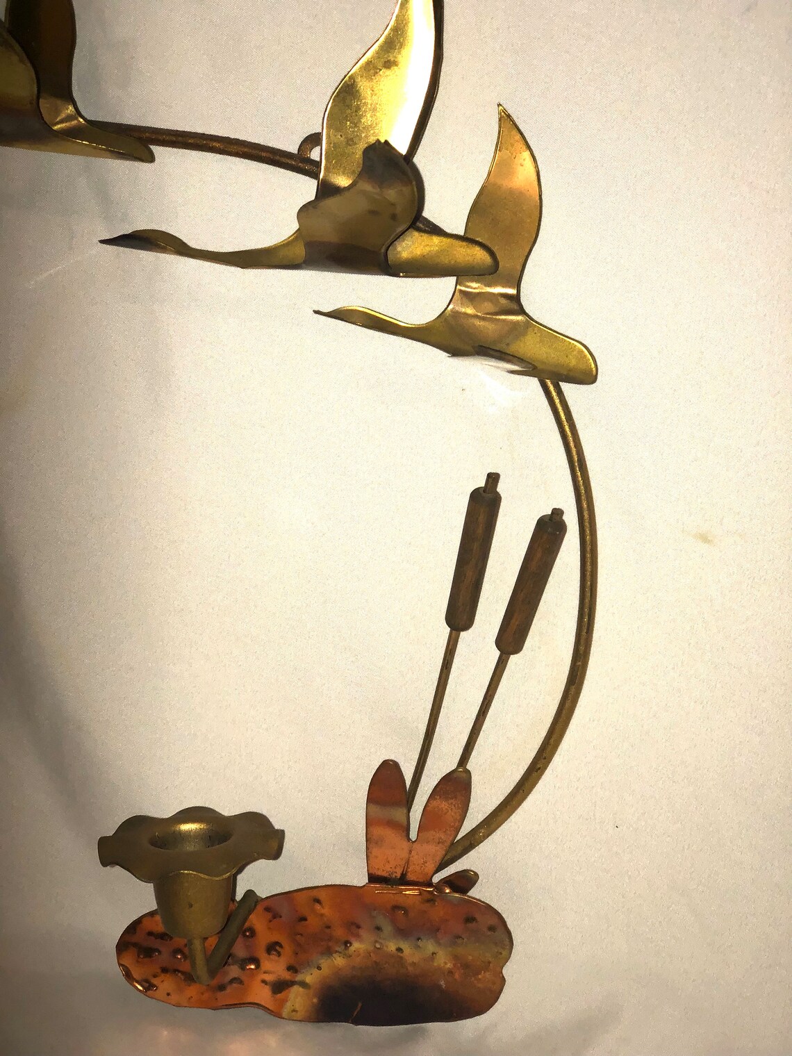 MCM Wall Sconce Hanging Flying Ducks and Cat Tails - Etsy