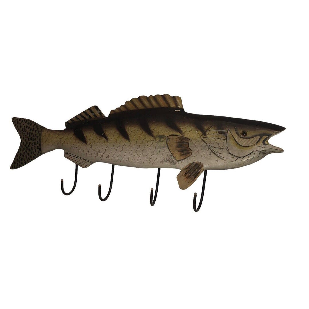 Wood Fish Shaped Wall Coat Rack Hanging Hooks - Etsy