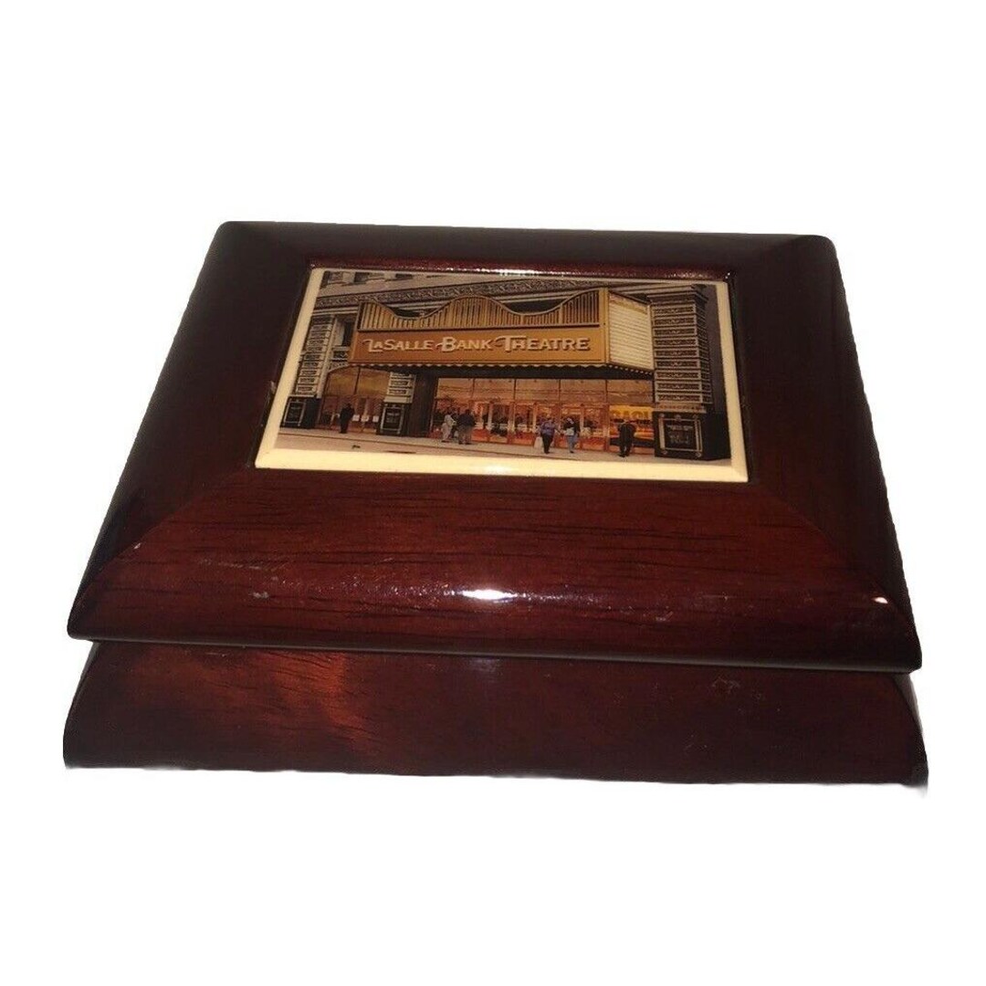 Vintage Lasalle Bank Theater Wood Music Trinket Box Music of the Night ...