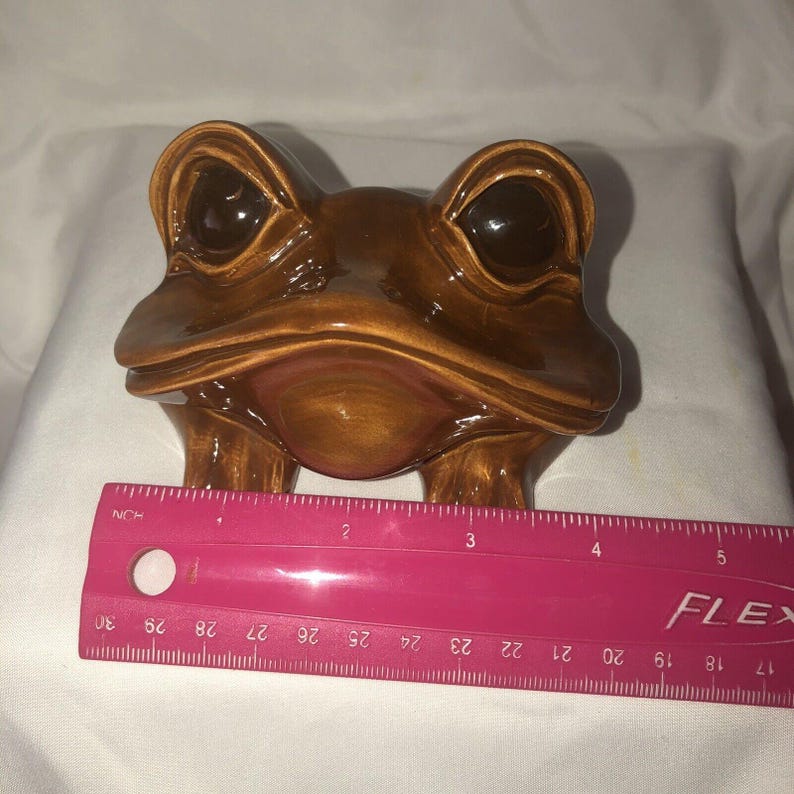 RARE Vintage Arnels Ceramic Wide Mouth Frog Figurine Brown Adorable - Etsy