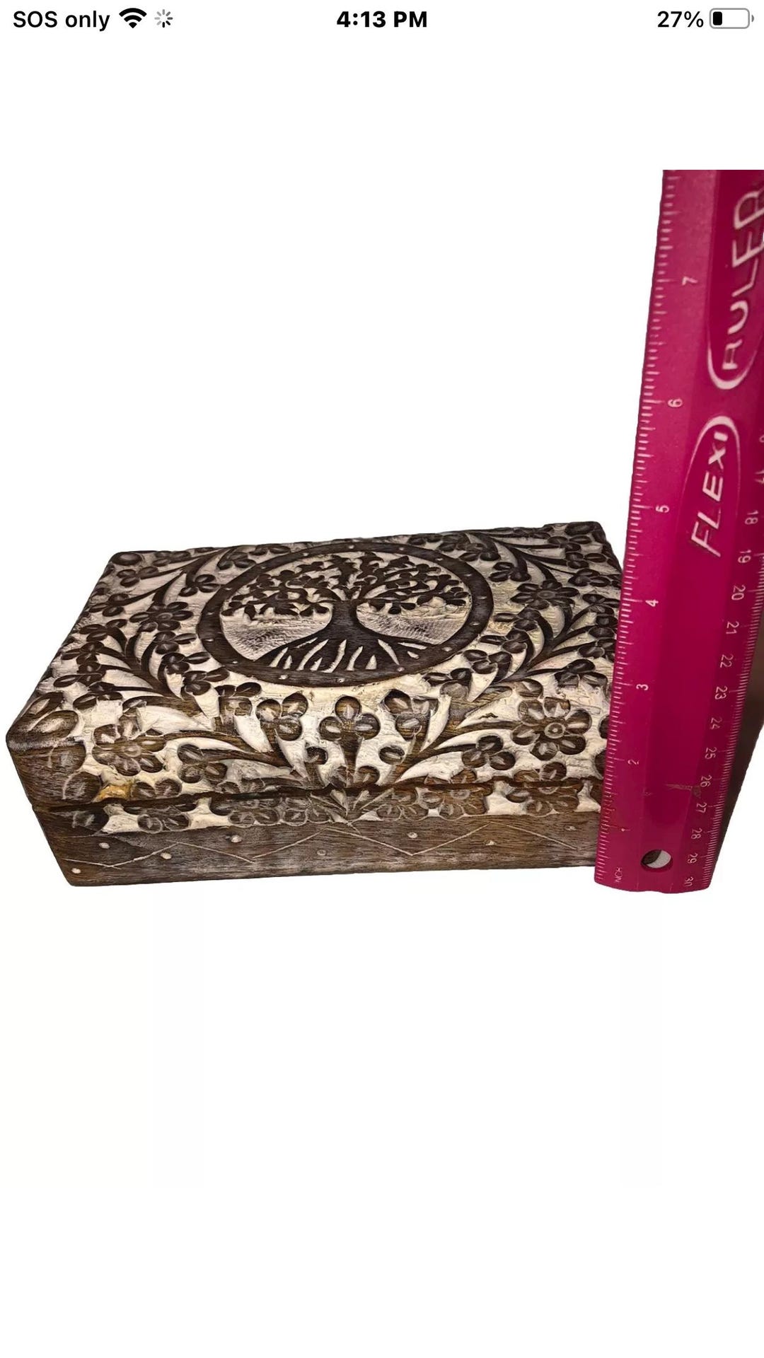 Vintage Tree of Life Wooden Box - Wood Keepsake Box With Hinged Lid 8 ...
