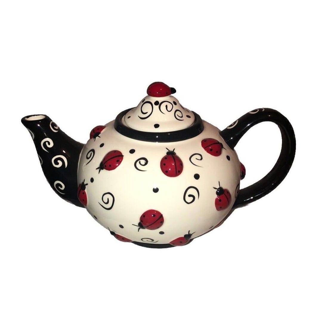 Burton & Burton Large Ceramic Ladybug Lady Bug Teapot - Etsy