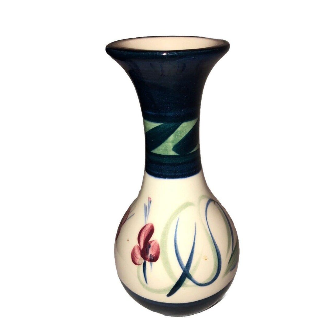 Vintage Ceramic Gail Pittman Red Grapevine 6-1/2" Bud Vase Nice - Etsy
