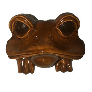 RARE Vintage Arnels Ceramic Wide Mouth Frog Figurine Brown Adorable ...