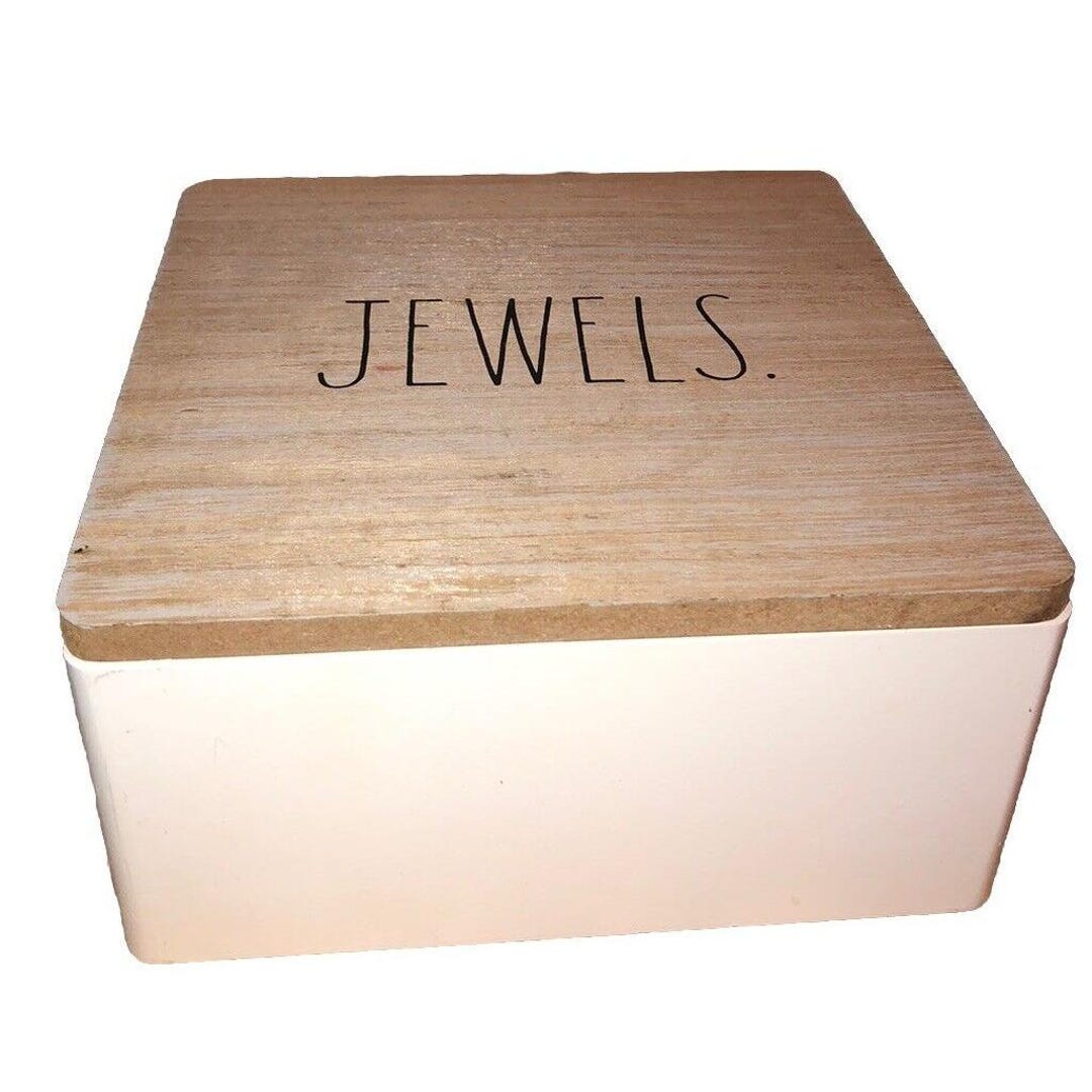 Rae Dunn JEWELS Jewelry Box Wooden Box Whitewashed - Etsy