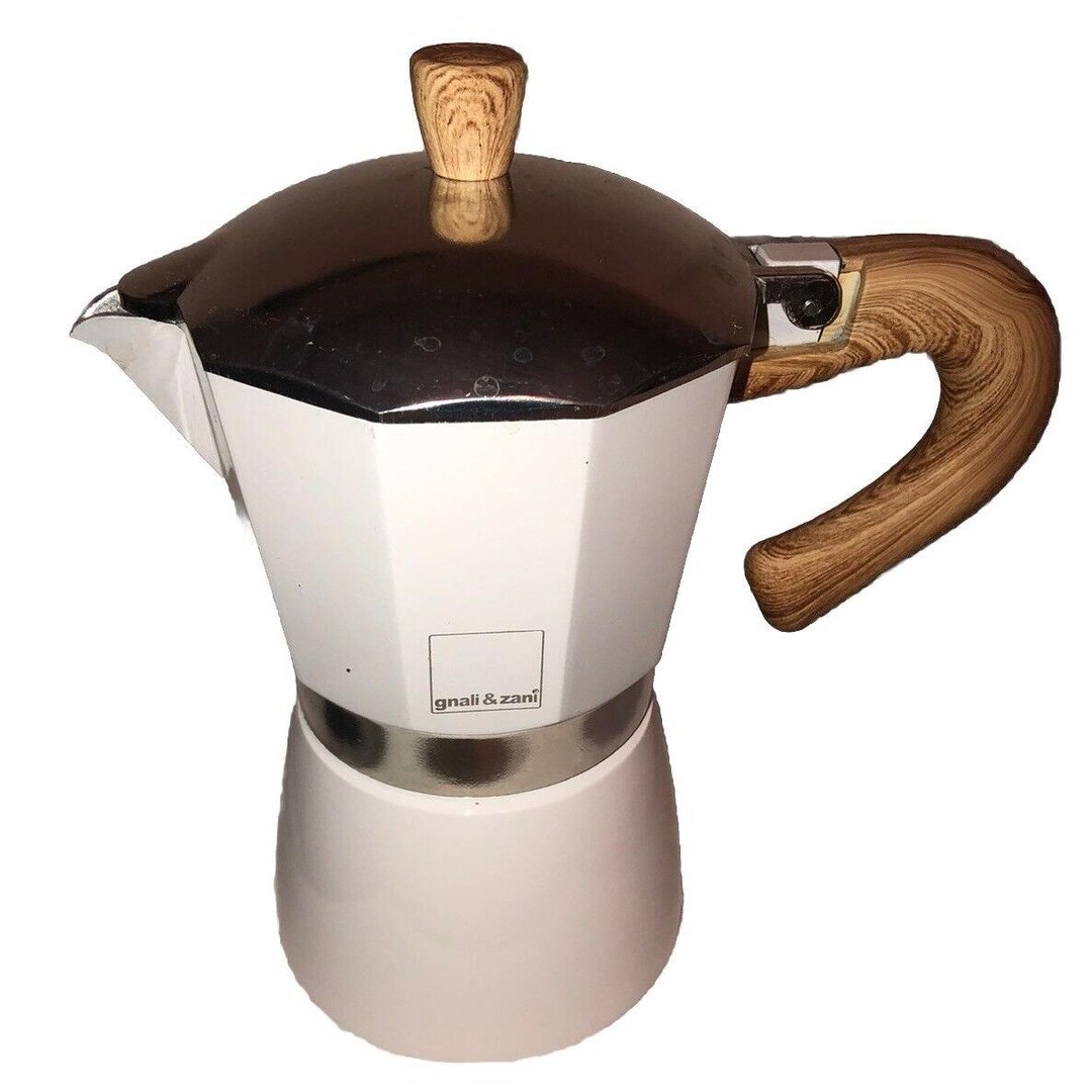 Gnali & Zani Italian Stove Top Espresso Percolator Coffee Maker Wood 2 ...