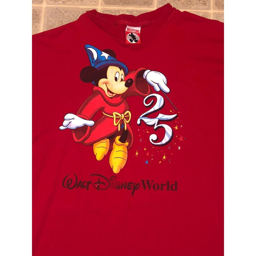 Walt Disney Unisex Vintage Mickey Mouse Red T Shirt Xx Large Fun - Etsy