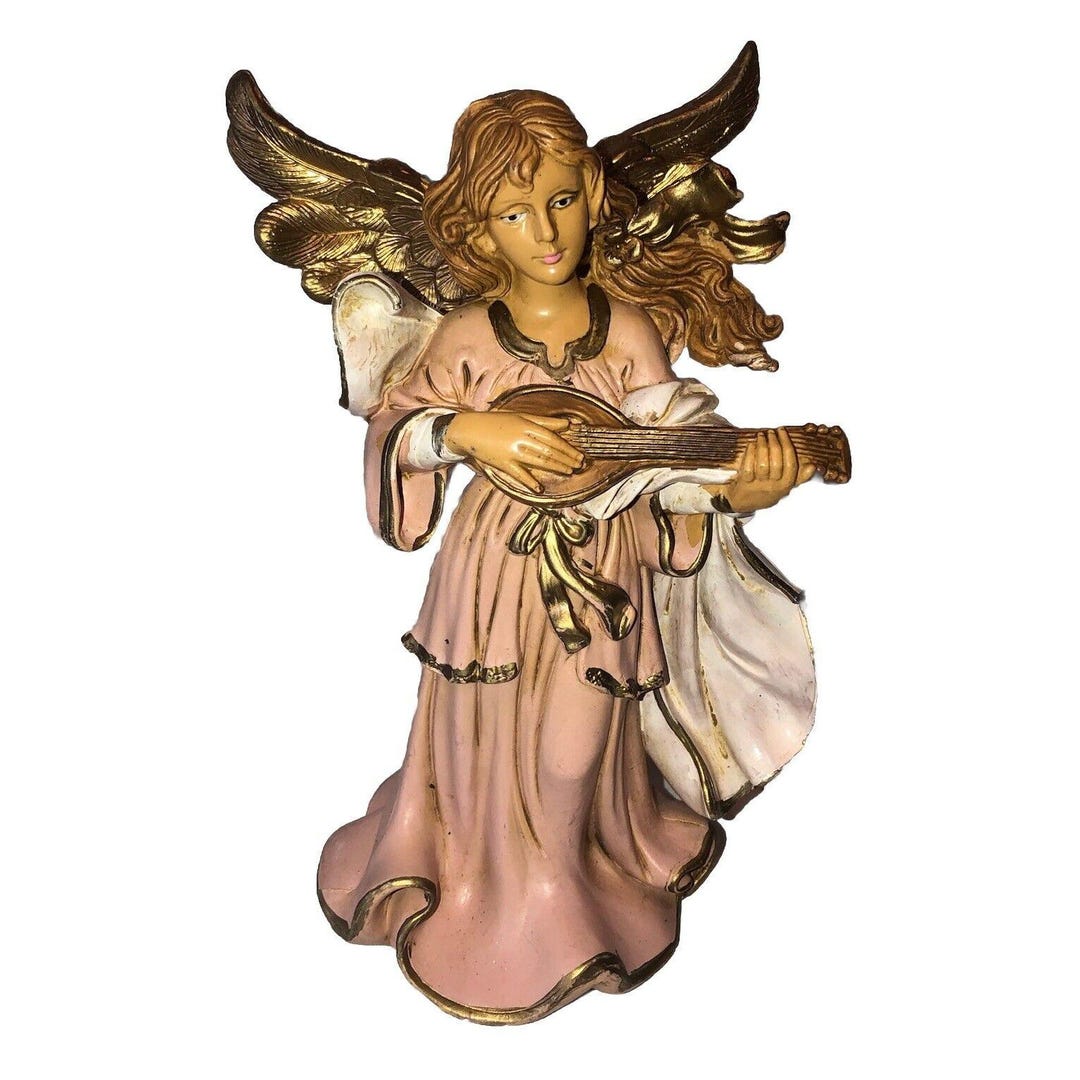 Vintage 8” Rubber Angel Figurine Italy Christmas Nativity Playing ...