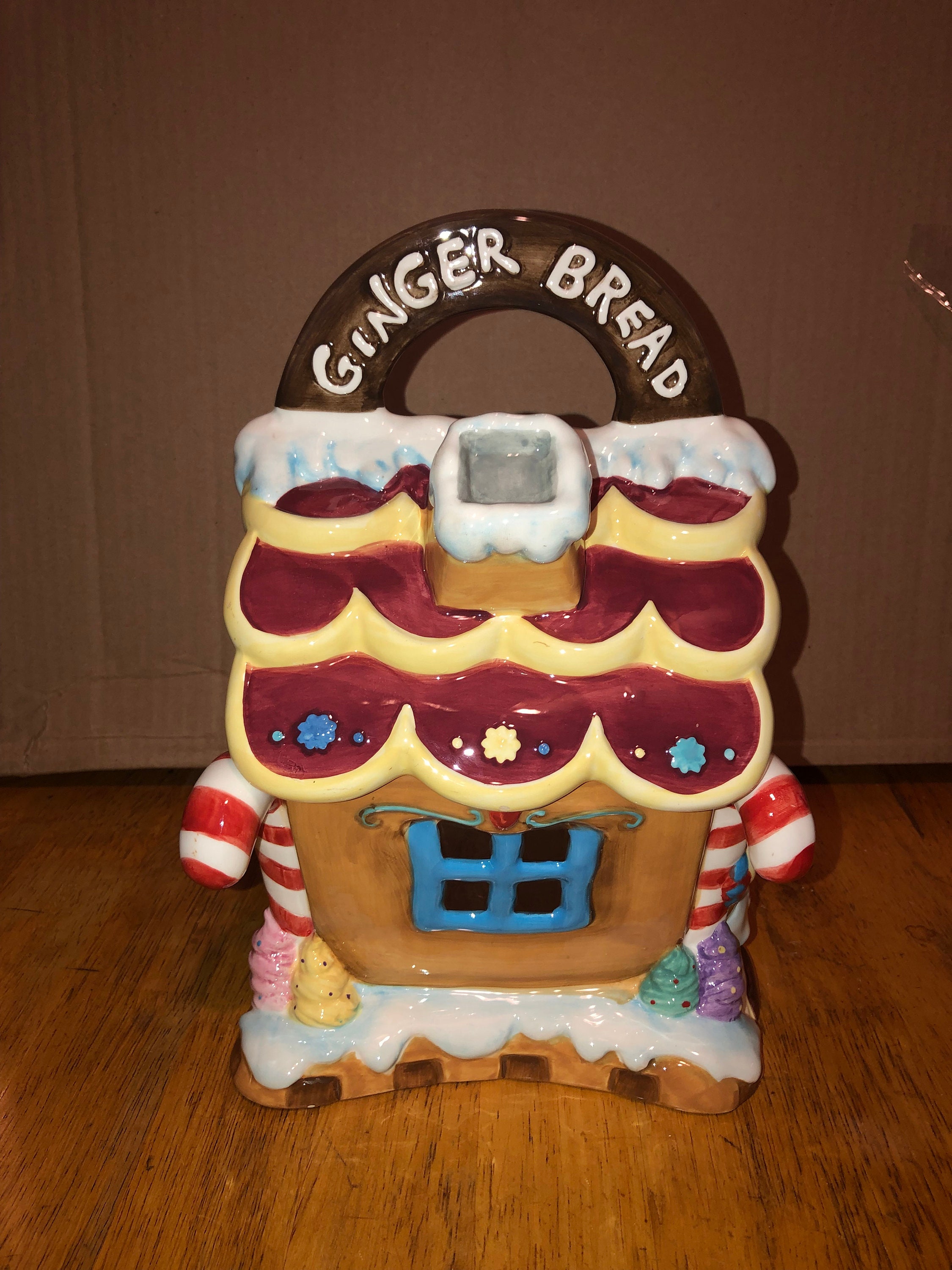 Adorable Ceramic Christmas Gingerbread House and Man Cookie Jar - Etsy