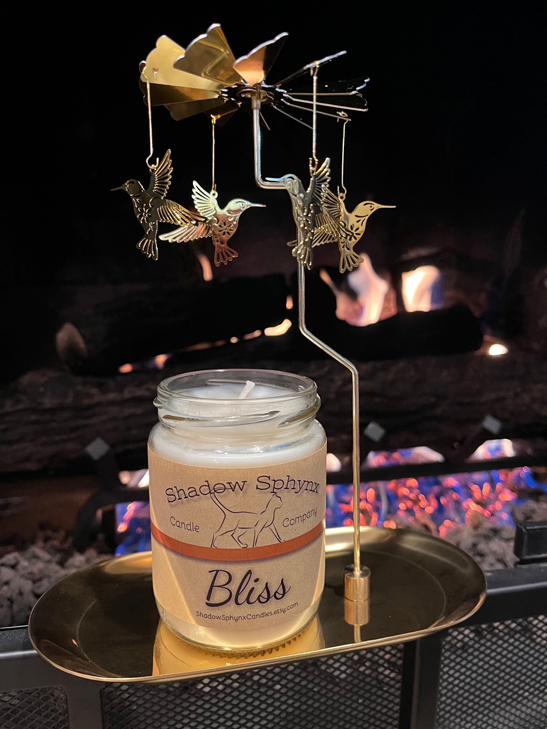 Wooden Candle Carousel TRH-Cute Fairy Rotary Candle Holder Spinning ...