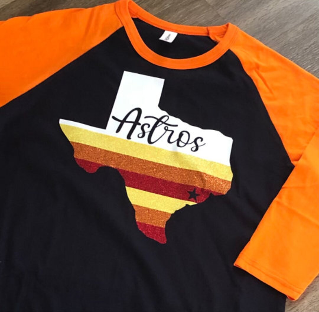 ASTROS Astros Glitter Texas Retro Baseball Raglan Shirt Sizes Small-3x - Etsy