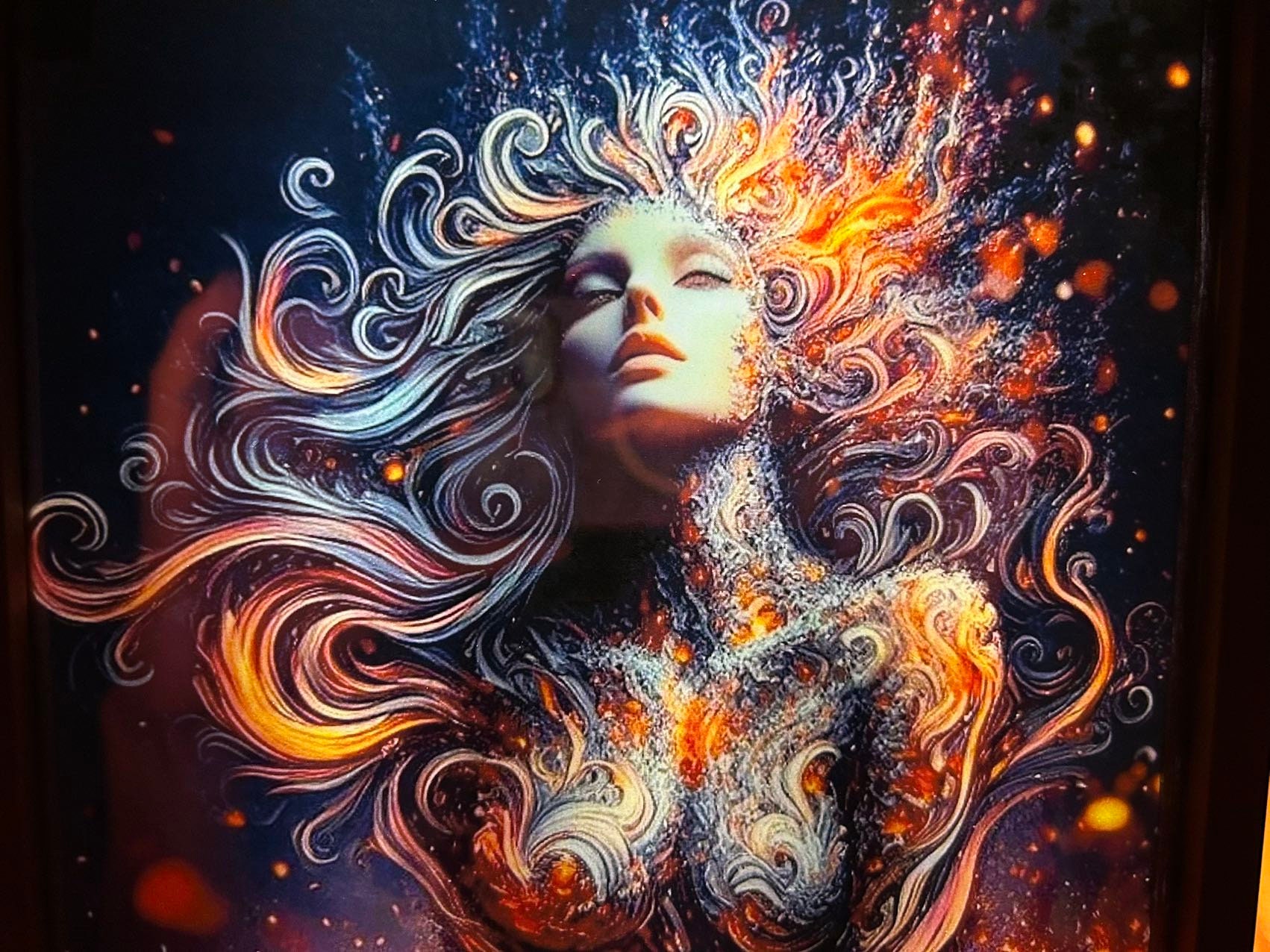 Ai Girl Light up Night Lighting Digital Print Art Frame and Mirror Two ...