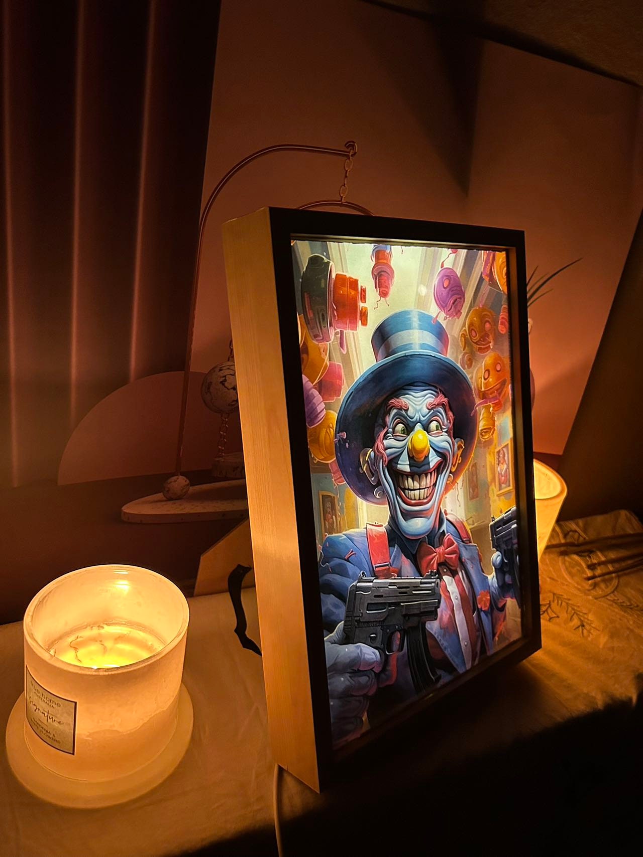 Joker Night Lamp and Mirror Two in One, Lighting Picture, LED Light ...