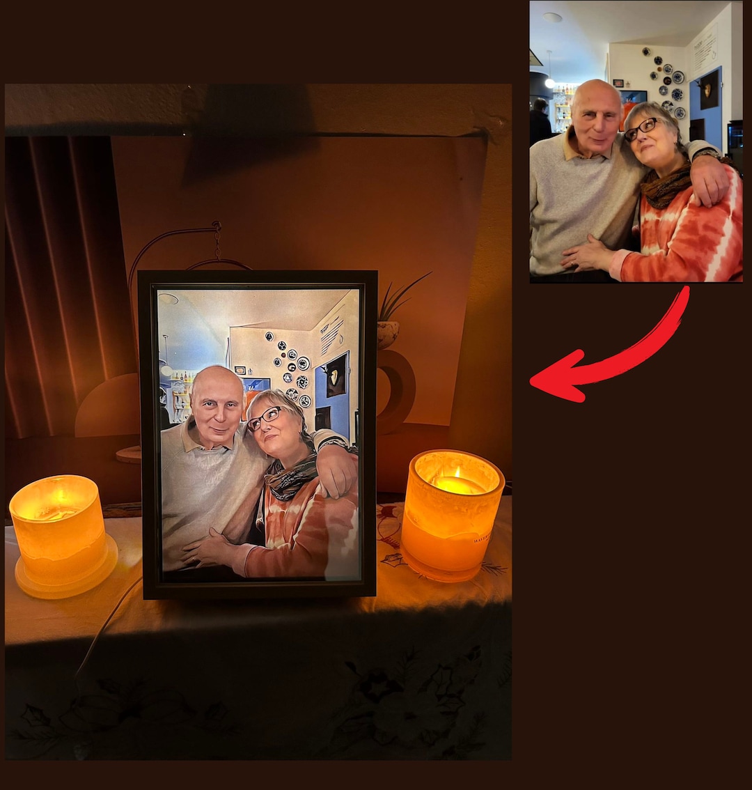 Customize Light Photo Frame, Night Light Mirror Two in One, AI ...