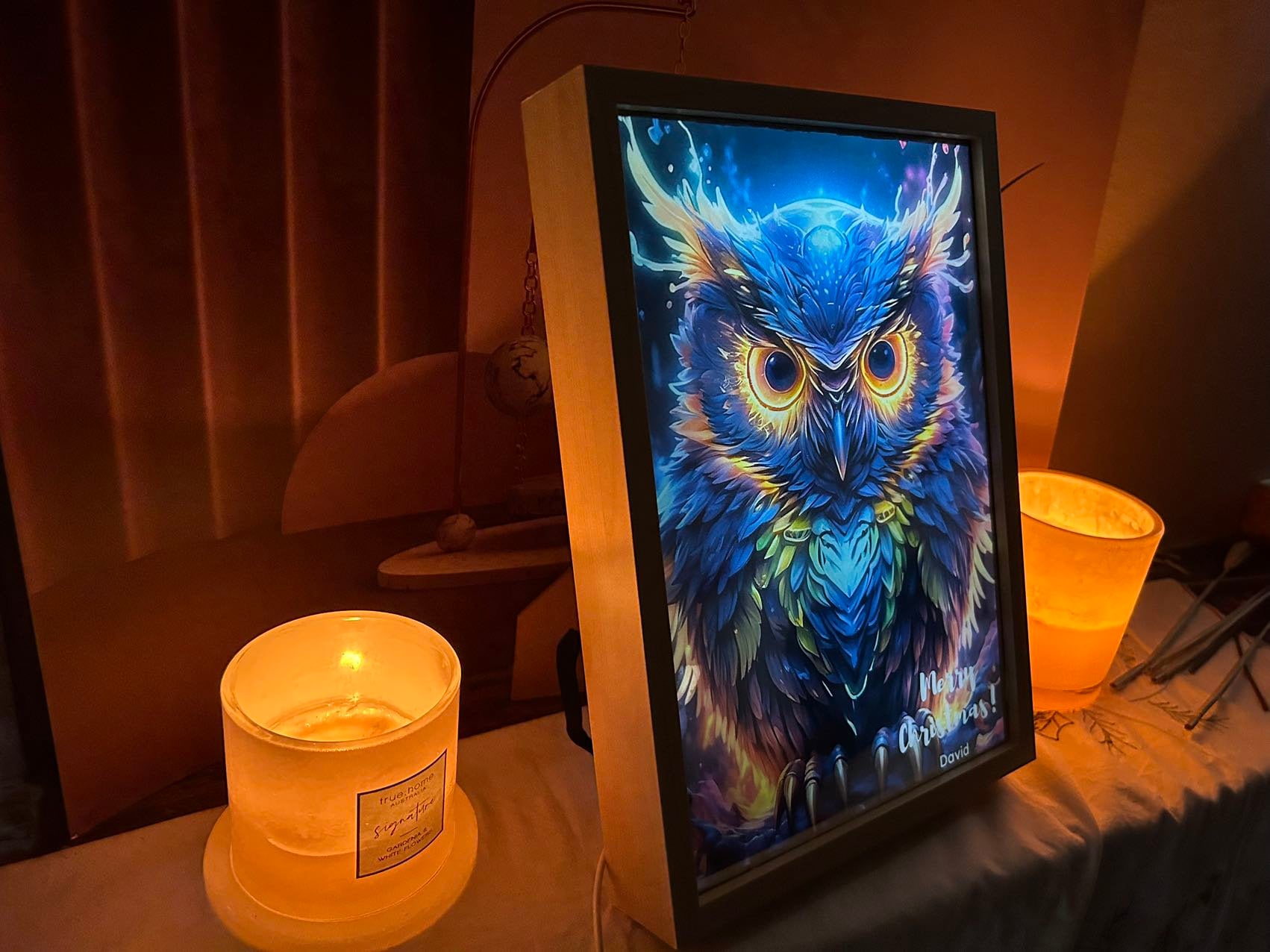 Night Owl Lighting Digital Print Art Frame and Mirror Two in One ...