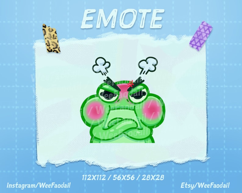 Cute Angry Frog Emote Twitch & Discord - Etsy