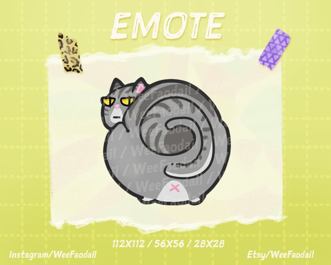 Cute, Butt Cat Emote - Twitch & Discord - Etsy
