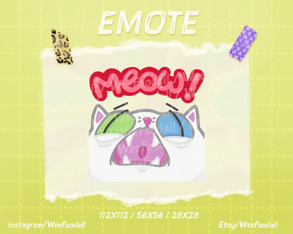 Cute Meow Cat Emote Twitch & Discord - Etsy