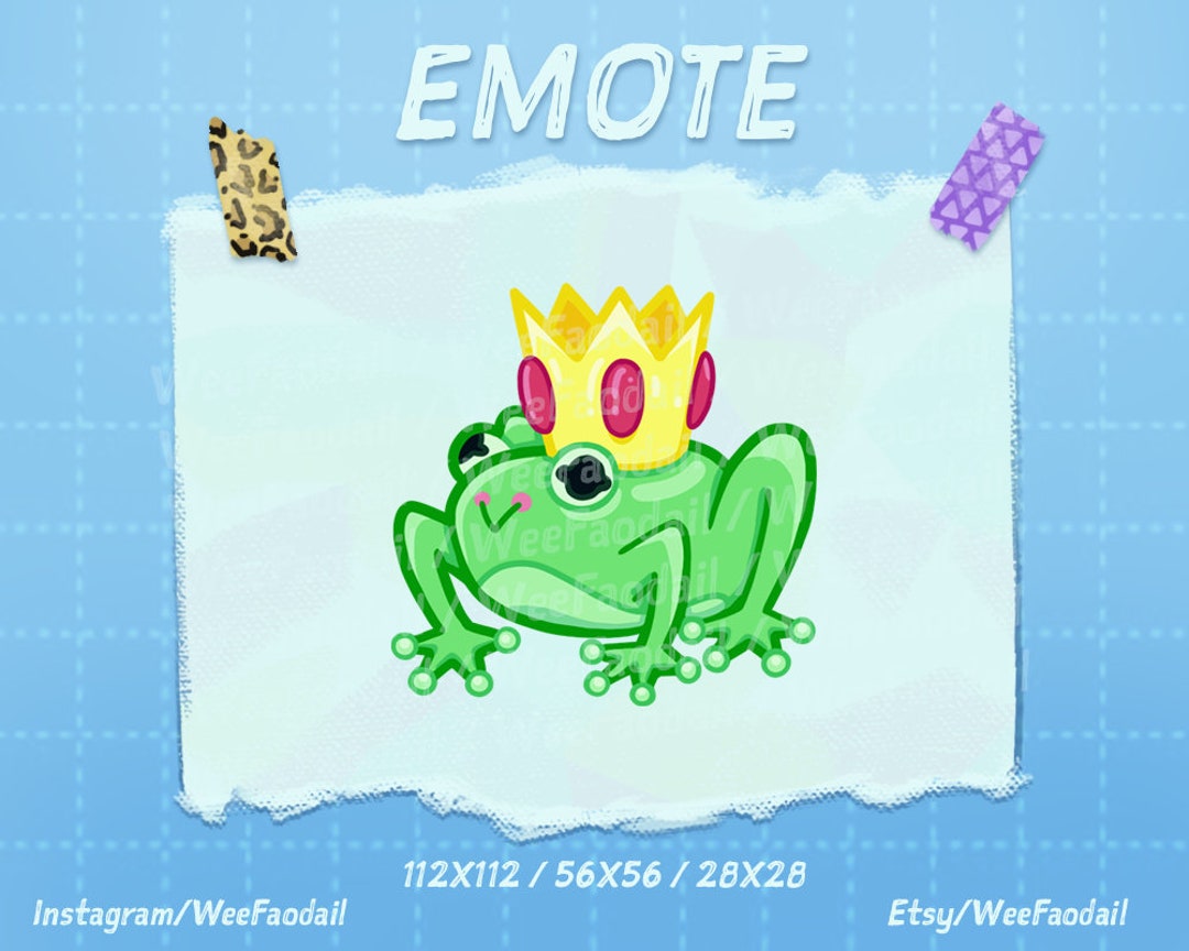 Cute, Crowned Frog Emote - Twitch & Discord - Etsy