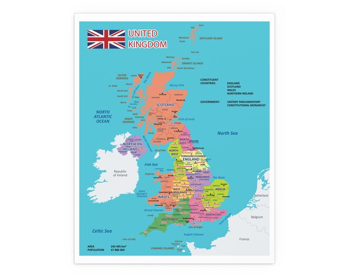 Map of London Boroughs Districts Coloured Geography Learning ...