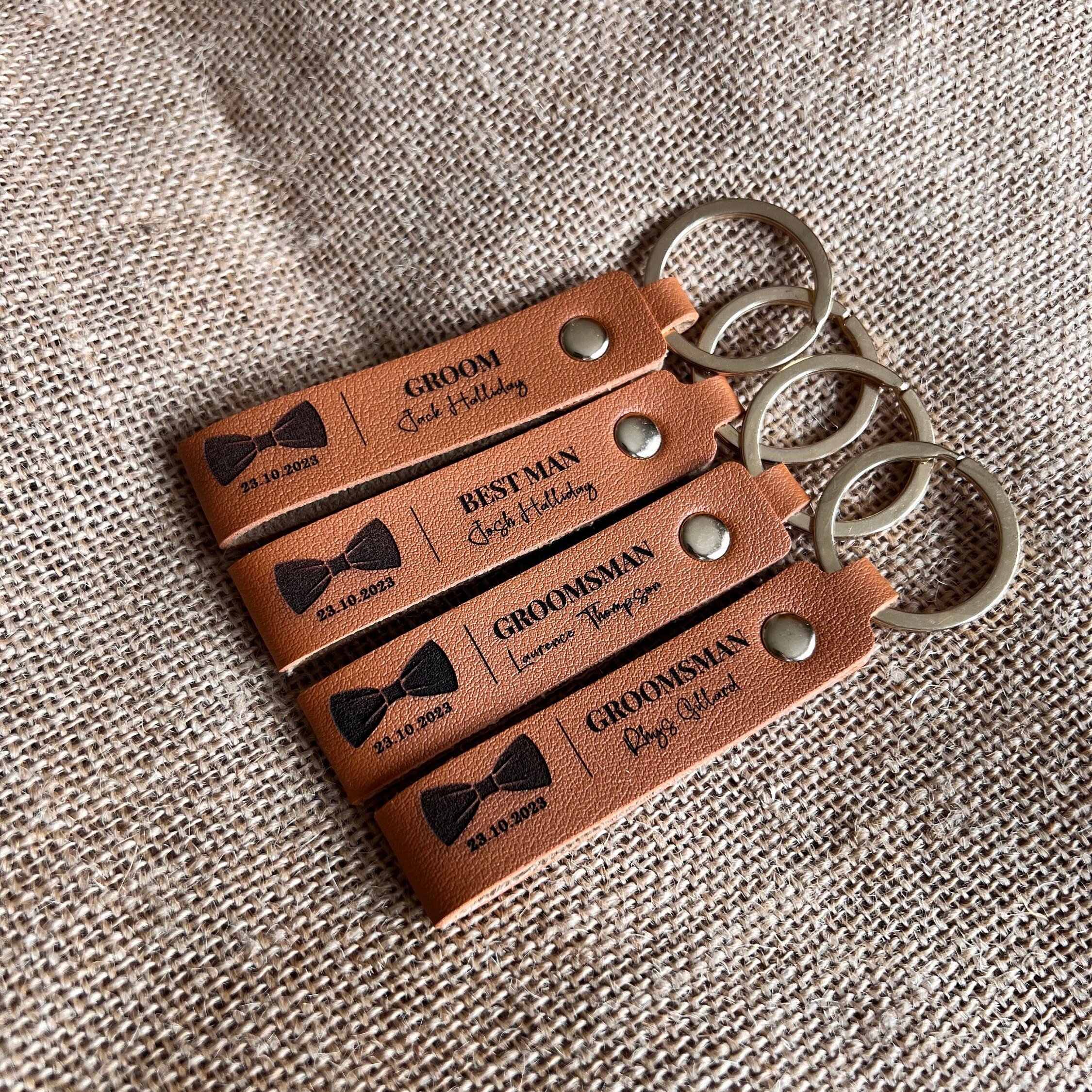 Personalised Groomsman Leather Style Keyring Groomsmen Gifts - Etsy UK