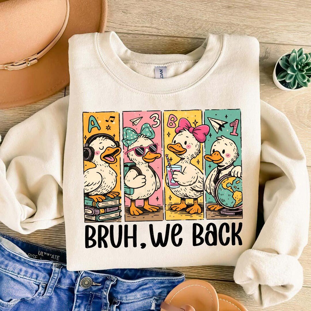 Bruh We Back PNG, Silly Goose Back to School Png, Retro Goose Humor ...