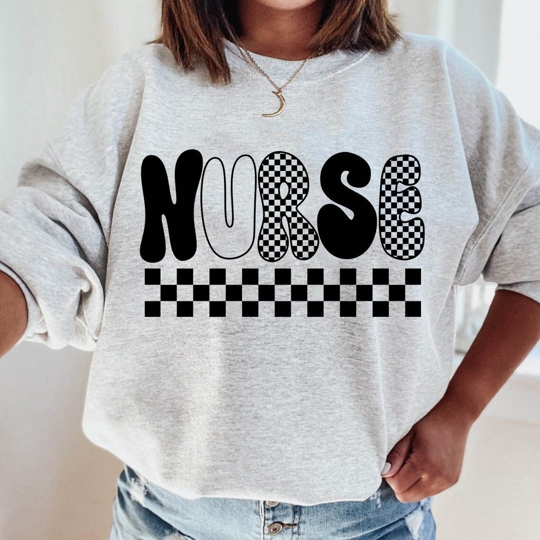 Checkered Nurse PNG SVG, Retro Nurse SVG, Nurse Shirt Design, Nurse ...