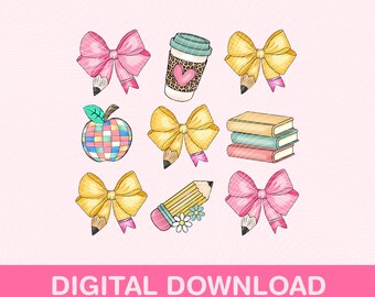 Coquette Teacher Png,pencil Coquette Bow Png, Teacher Life Png, Teacher ...