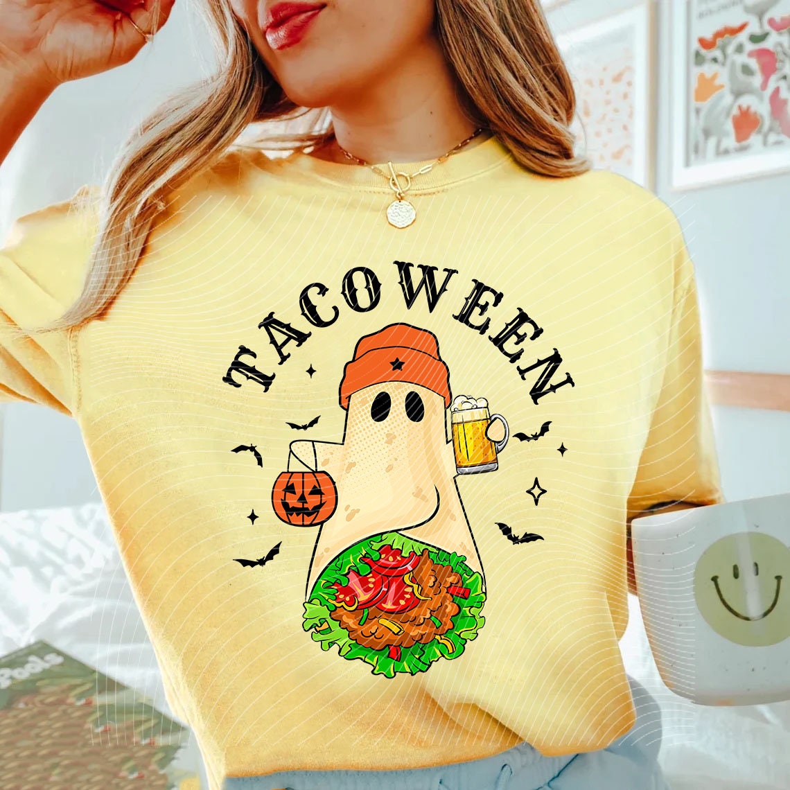 Happy Tacoween PNG Taco Ghost Funny Cute Food Halloween Taco - Etsy