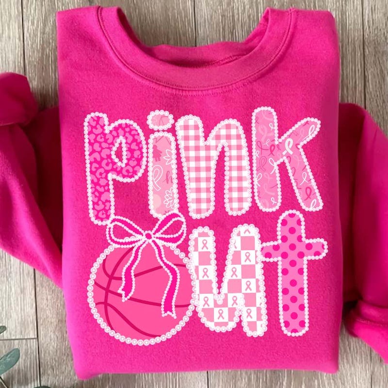 Pink Out Cheer Basketball Svg - Etsy