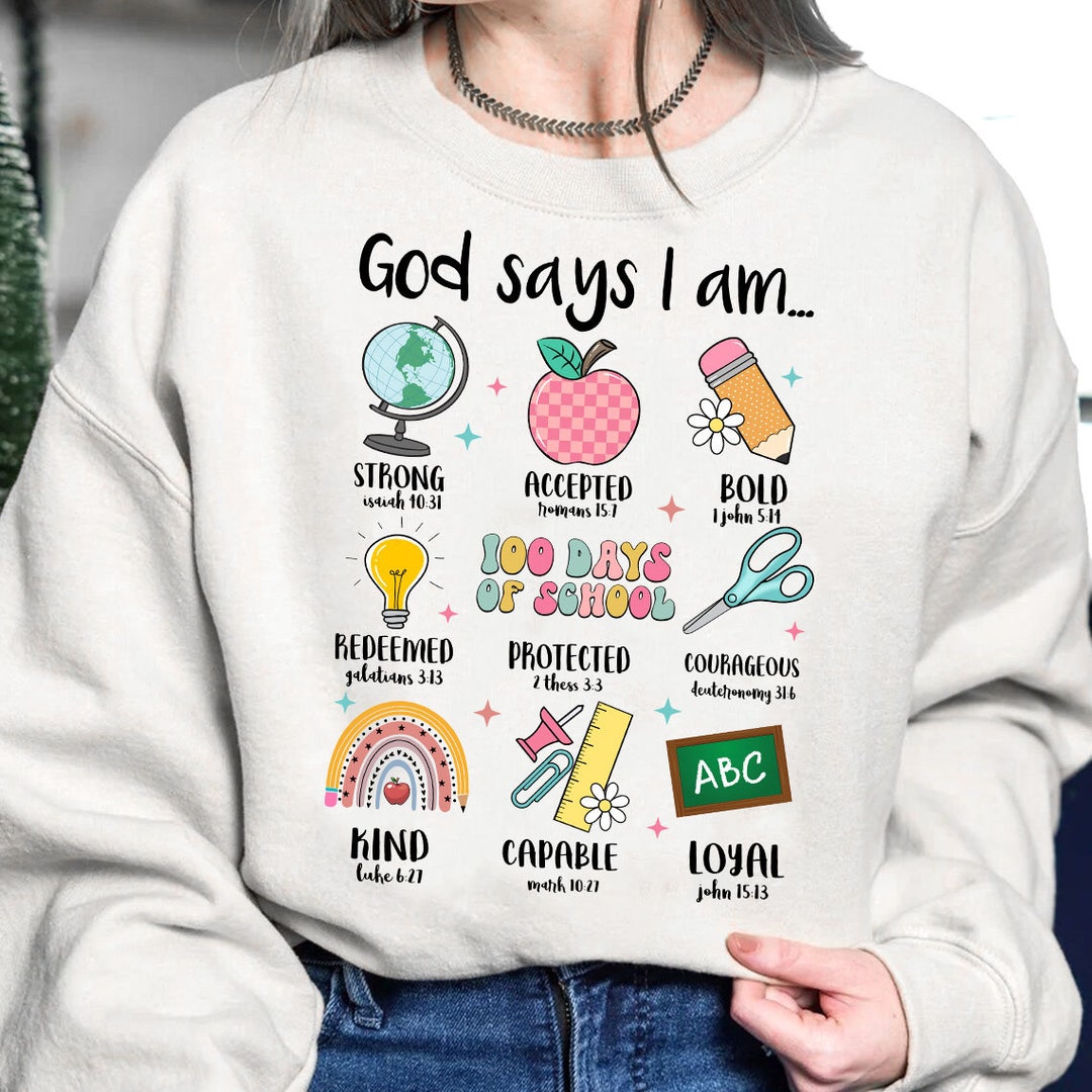 God Says I Am 100 Days of School Png,100 Days of School Png,christian ...
