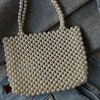Mini Bead Bag - Small Bead Purse - Beaded Tote Bag - Beige Bead Bag ...