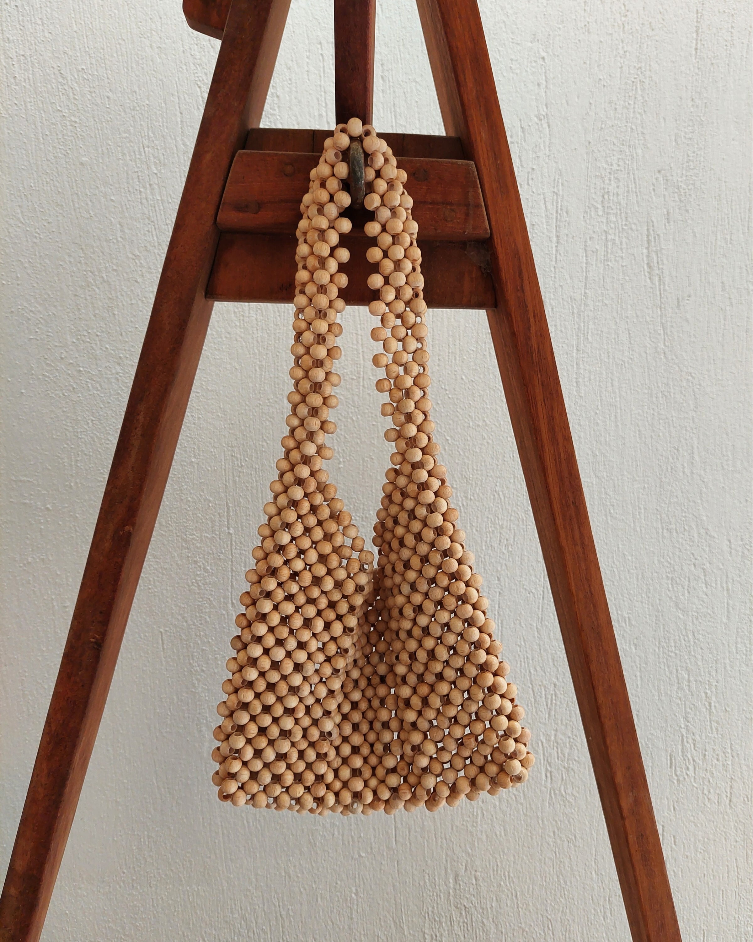 Handmade Wooden Bead Shoulder Bag: Boho Beach Purse - Etsy