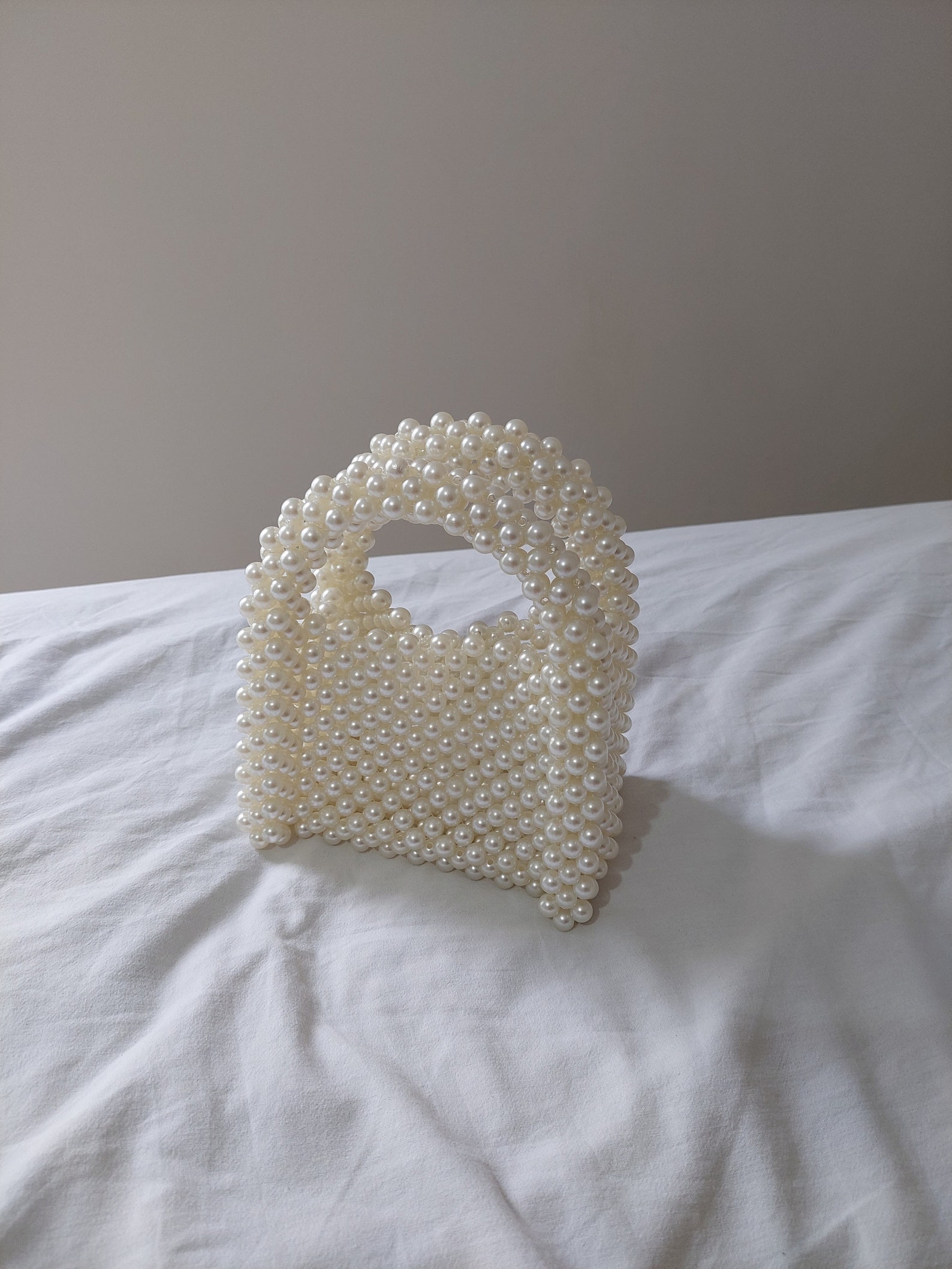 Pearl Bead Bag Wedding Bead Bag Bride Gift Bag Bead Purse Beads Handbag ...