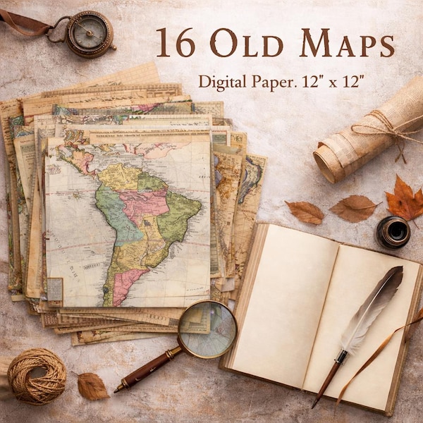 Scrapbook Paper Old World Map - Etsy