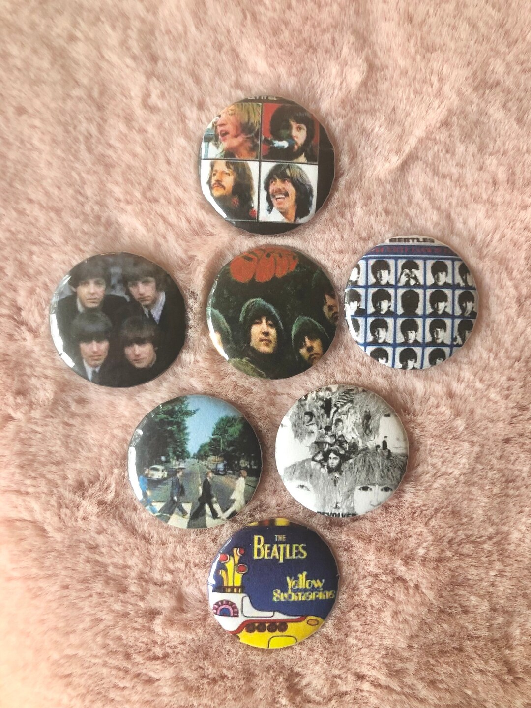 The Beatles 7-pack Buttons - Etsy