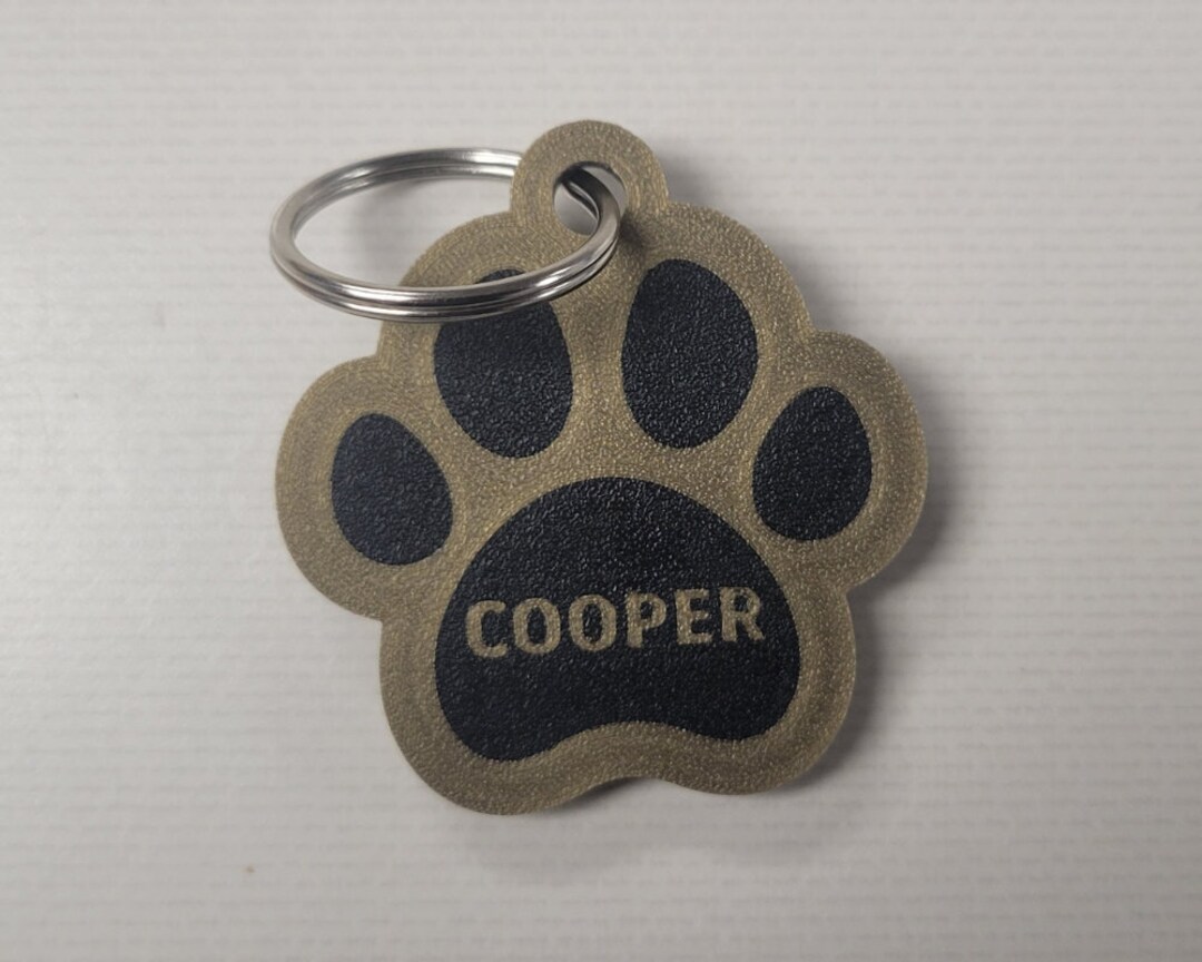 Custom 3D Printed Dog Tag - Paw-shaped Pet ID With Free Shipping in ...